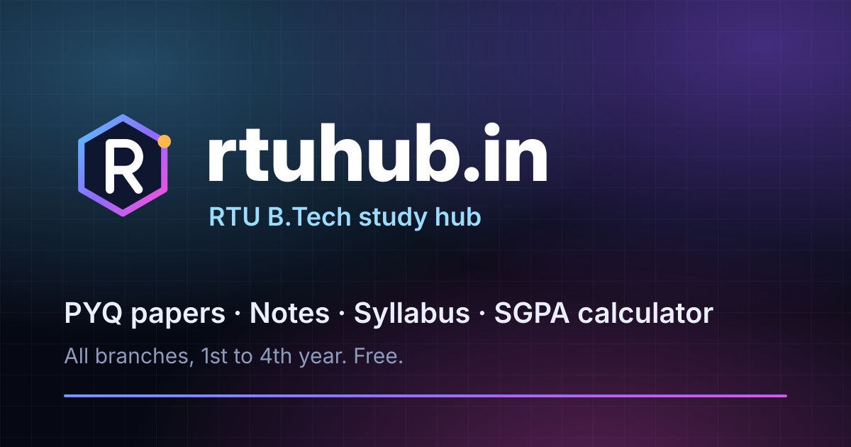 RTU CSE 2nd Year Syllabus – Computer Science and Engineering (Semester ...